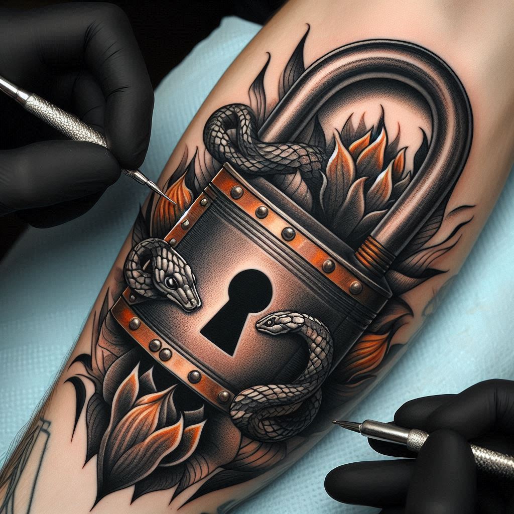 Padlock Tattoos: Symbolizing Protection, Security, and Unbreakable Bon ...